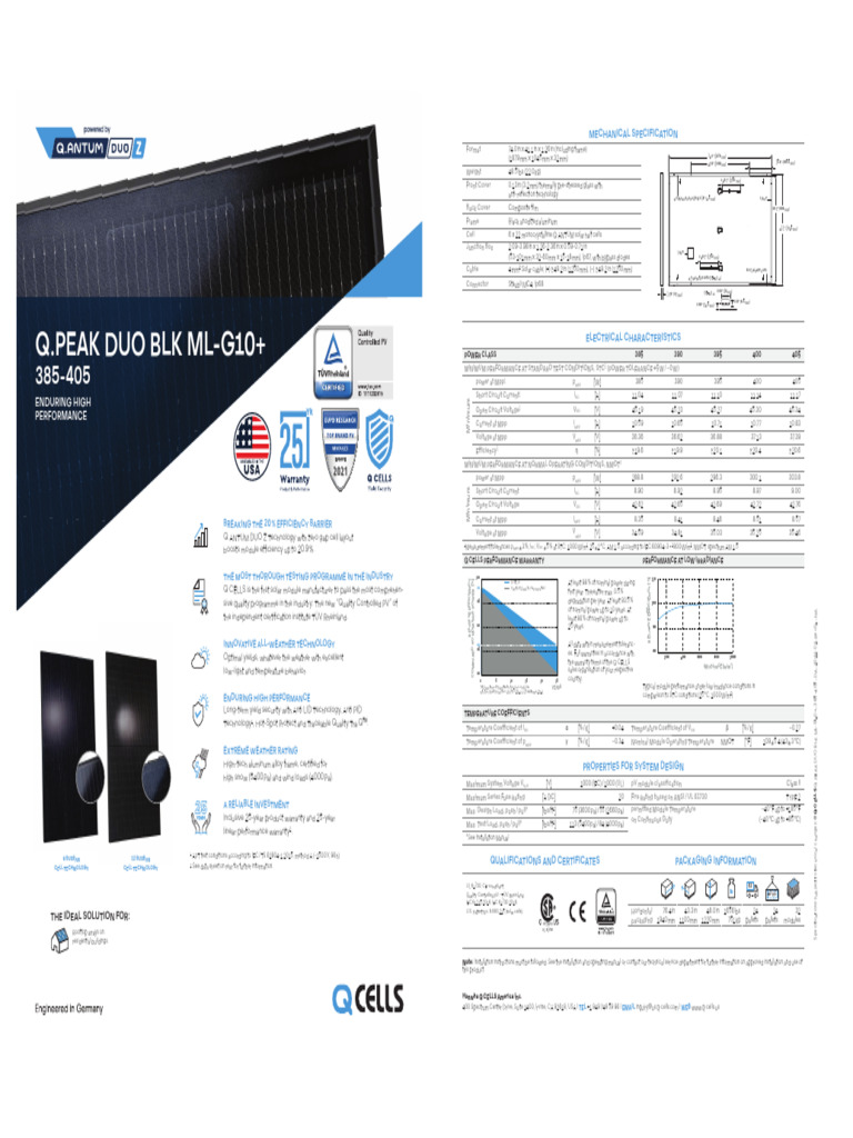 HANWHA - Q - PEAK - DUO - BLK ML - G10 - Plus - 400 | PDF | Solar Panel ...