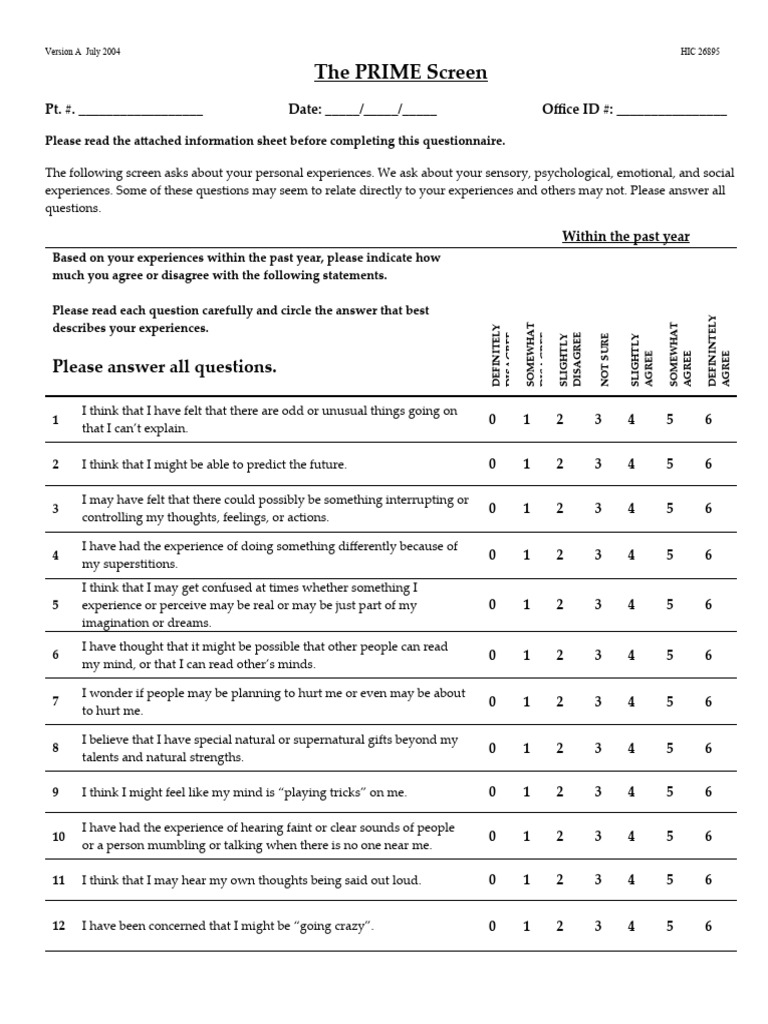 The PRIME Screen | PDF | Experience | Thought