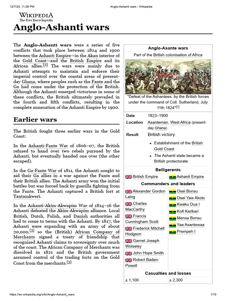 Anglo-Ashanti Wars | PDF | Ghana | Military