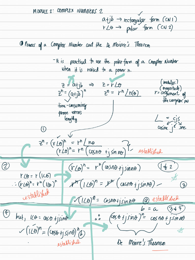 Complex Numbers 2 - Lecture Notes 1 (2A) | PDF