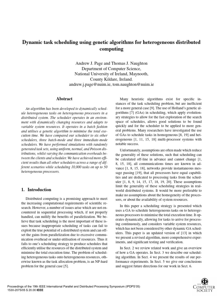 2005 (058) - Dynamic Task Scheduling Genetic Algorithm | PDF | Scheduling (Computing) | Genetic ...