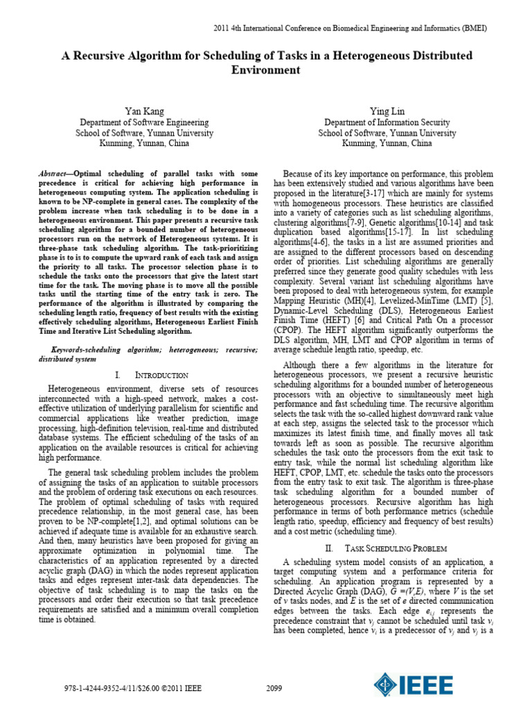 2011 005 A Recursive Tasks Scheduling Algorithm Pdf Scheduling