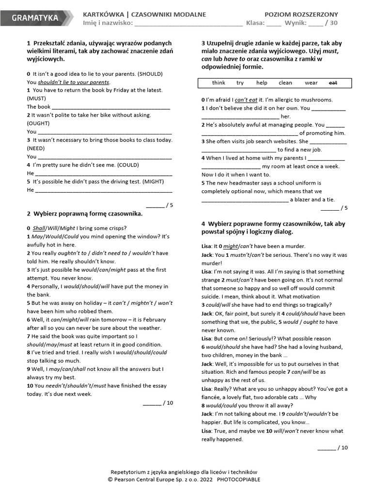 Modal Verbs and Question Tags Exercises | PDF | Language Arts & Discipline