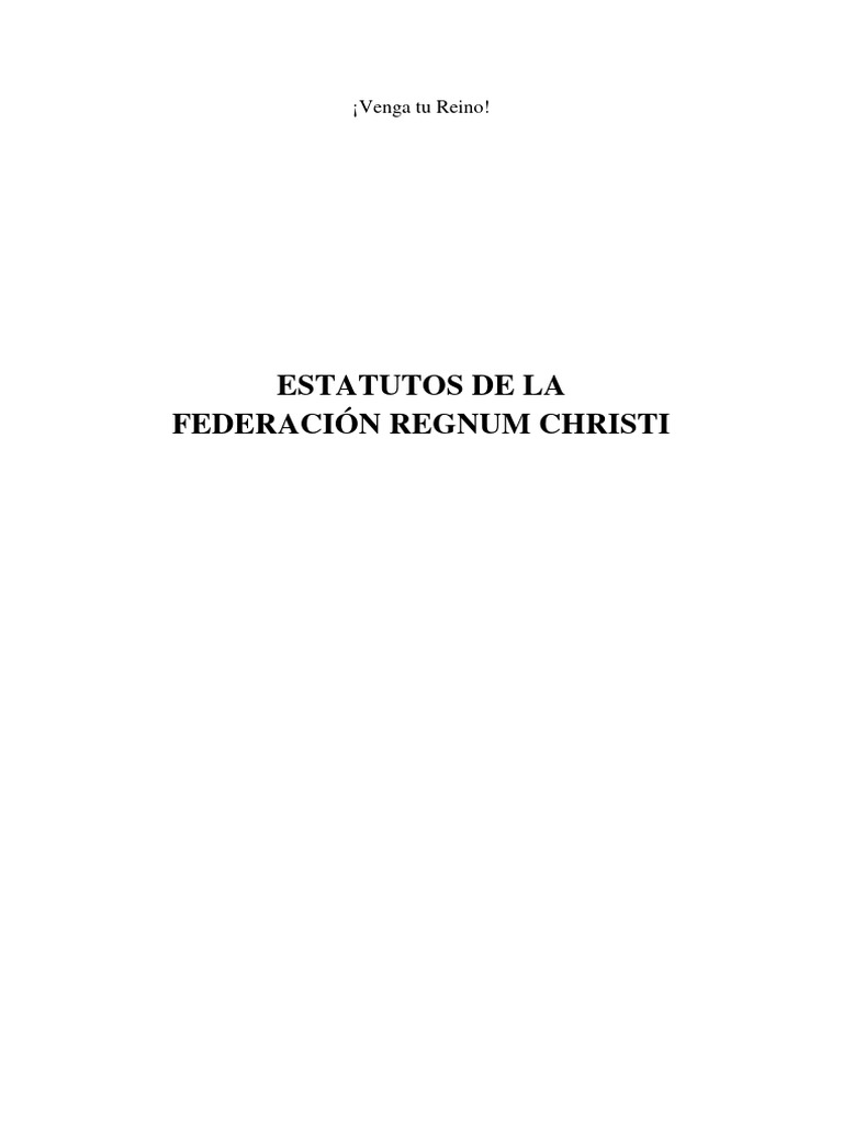 Texto de Los Estatutos de La Federaci N Regnum CH Jokznm | PDF | eucaristía | Cristo (título)
