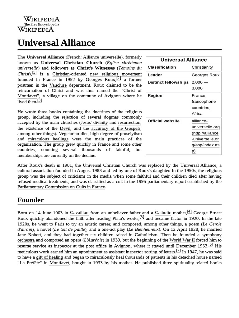 Universal Alliance | Download Free PDF | Religious Faiths | Religion ...