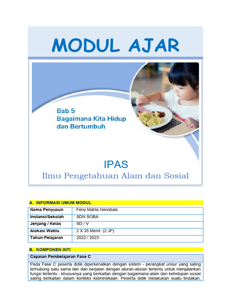 BAB 5 - MA IPAS Kls 5 | PDF | Kesehatan Holistik | Sains & Matematika