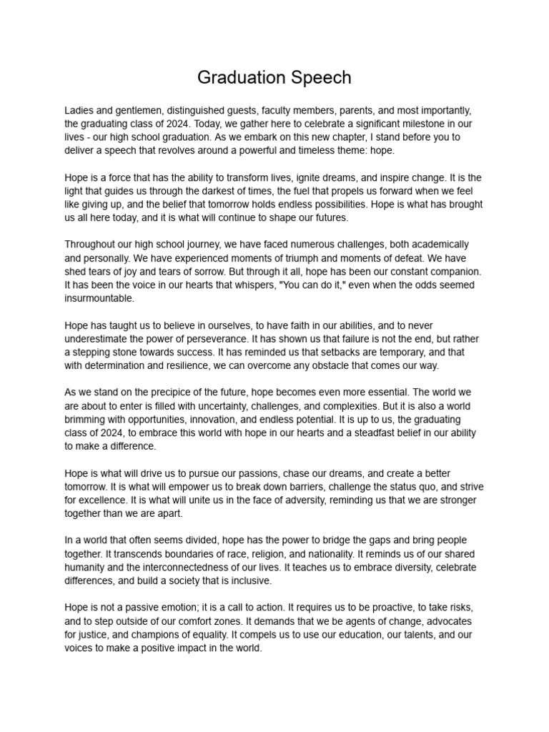 Chat GPT Speech | Download Free PDF | Hope