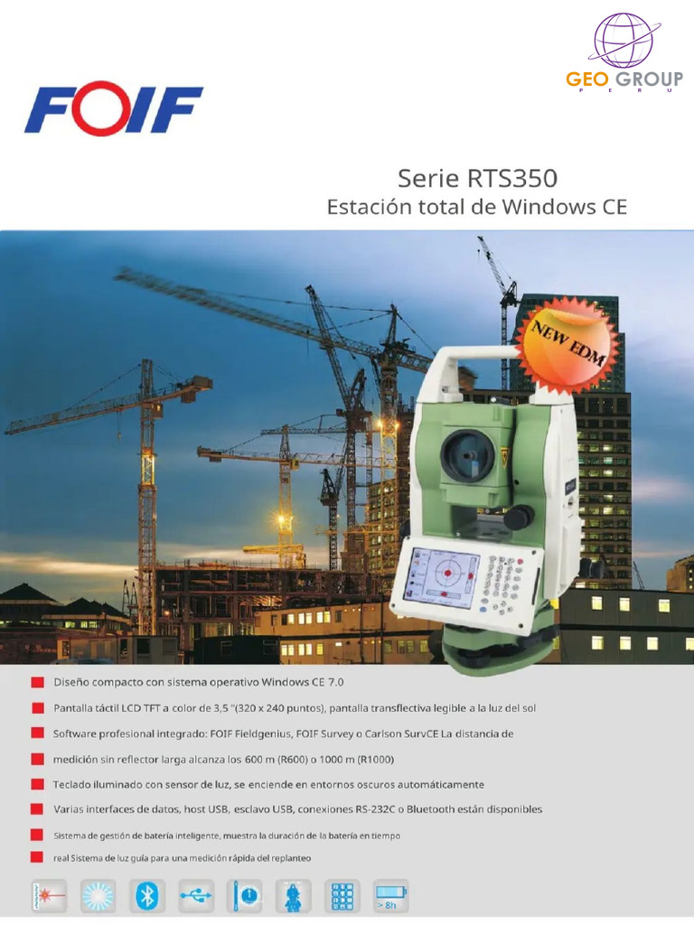Ficha Técnica Estación Total FOIF RTS-352 | PDF