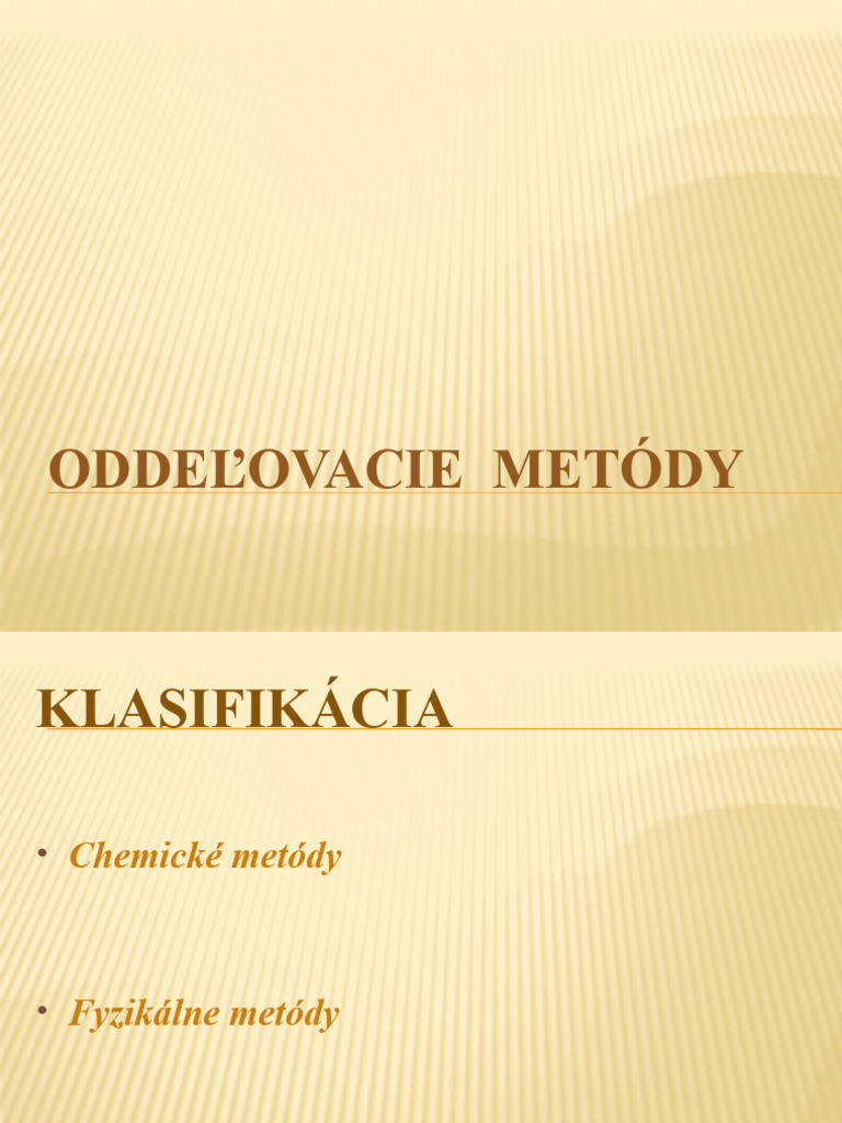 Oddeľovacie Metódy | PDF