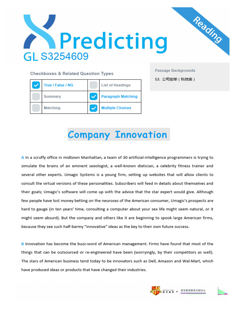 Reading Exercise 48 | PDF | Entrepreneurship | Innovation