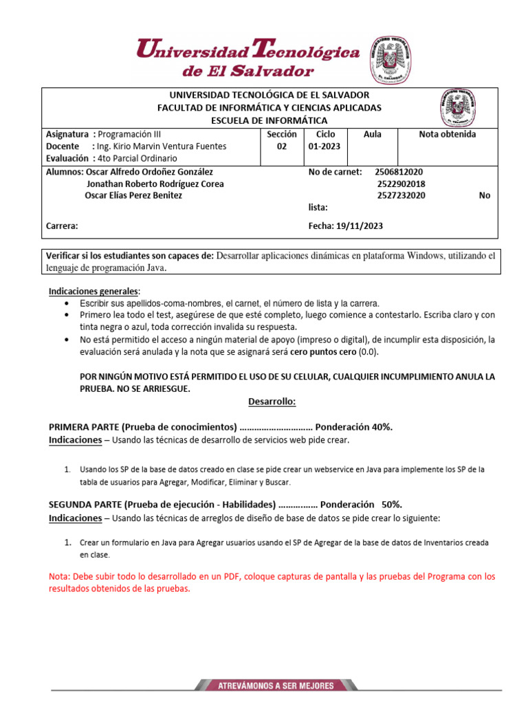 Eval4 Progra3 | PDF | Java (lenguaje de programación) | Desarrollo de software