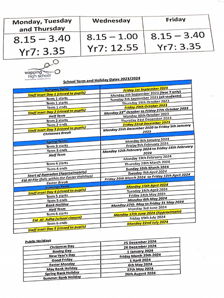 Wapping High School | PDF