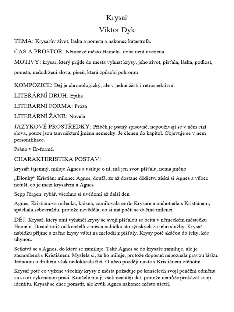 Krysař Viktor Dyk | PDF