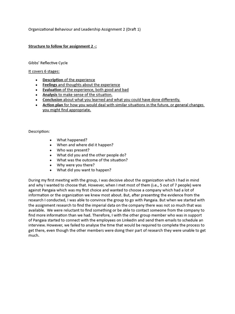Organizational Behaviour and Leadership A2 - Draft 1 | PDF | Perception | Experience