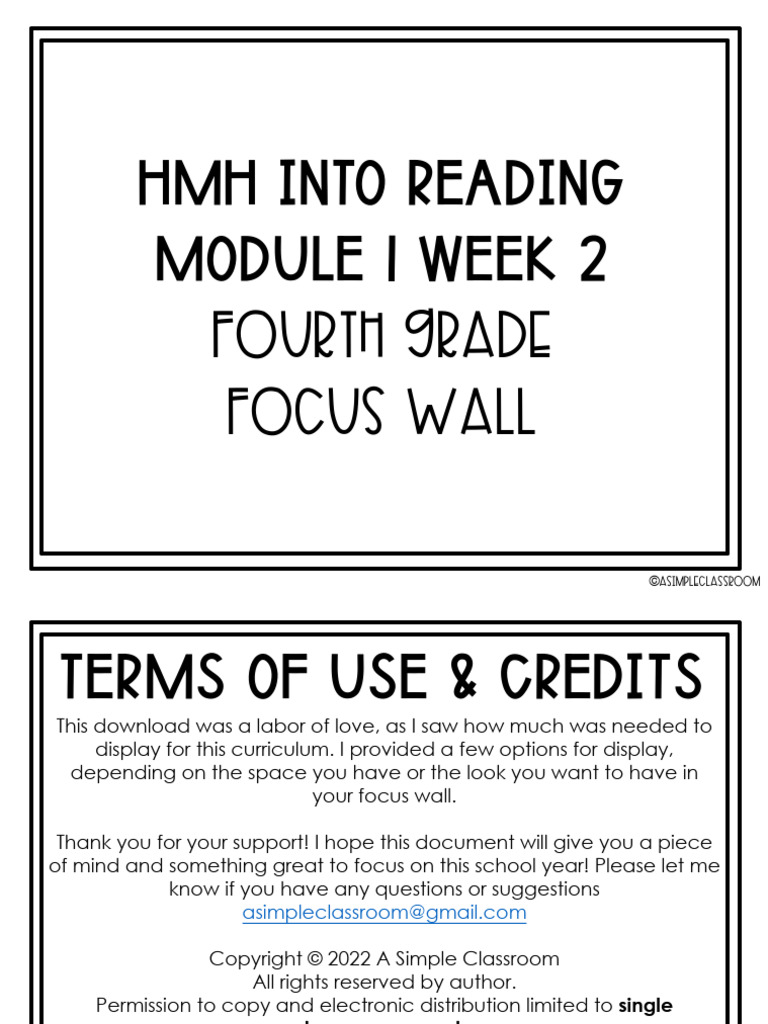 HMH Module 1 Week 2 Focus Wall | PDF | Narration | Vocabulary