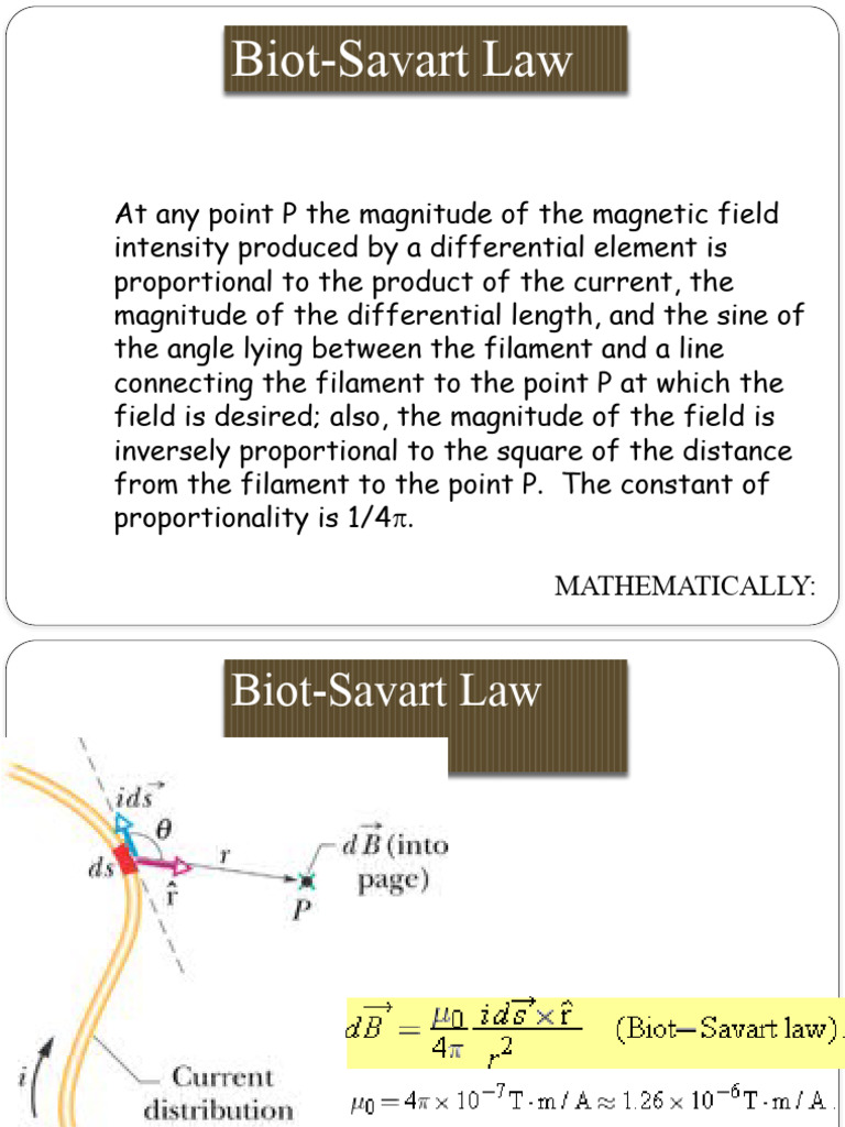 Biot-Savart Law and Magnetic Fields | PDF | Magnetic Field | Physics
