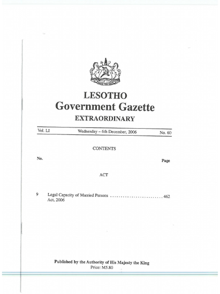 Legal Capacity of Married Persons Act | PDF