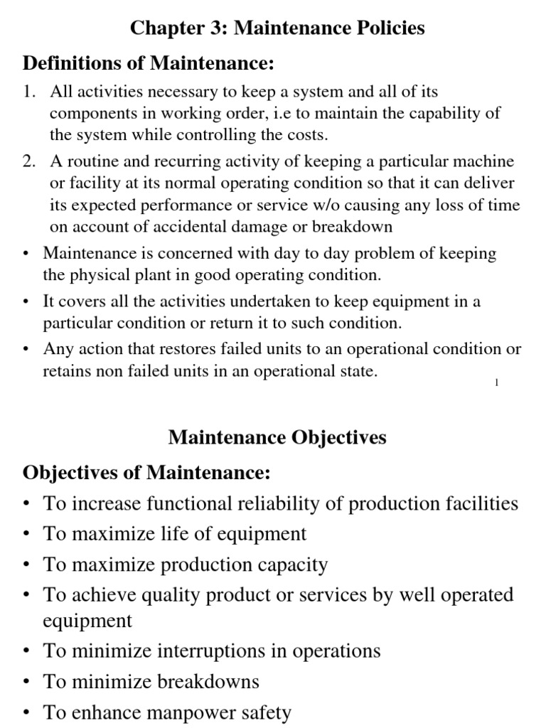 Chapter 3 Maintenance Policies | PDF | Fracture | Failure Analysis