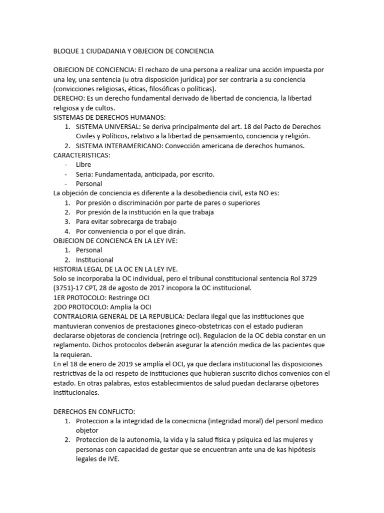 BLOQUE 1 y 2 CURSO INTERRUPCION DEL EMBARAZO | PDF | Objetor de conciencia | Aborto