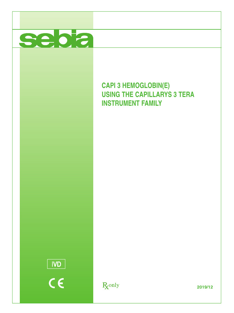 Capi 3 Hemoglobin (E) Using The Capillarys 3 Tera Instrument Family | PDF | Hemoglobin ...