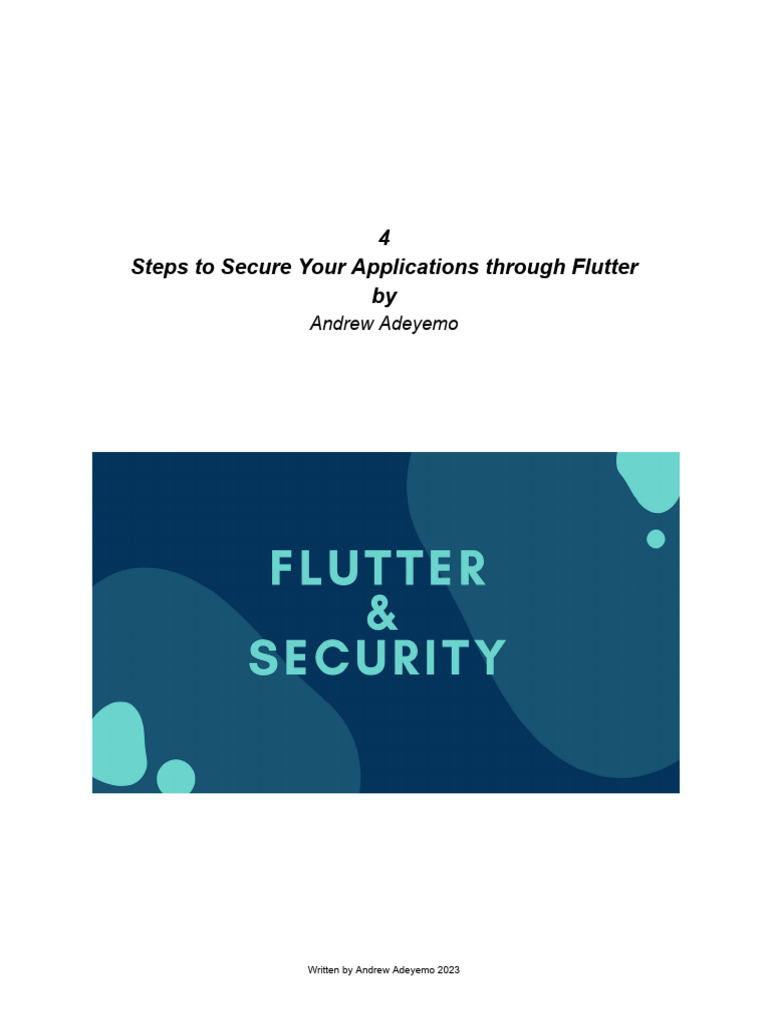 4 Steps To Secure Your Applications Through Flutter | PDF | Transport ...