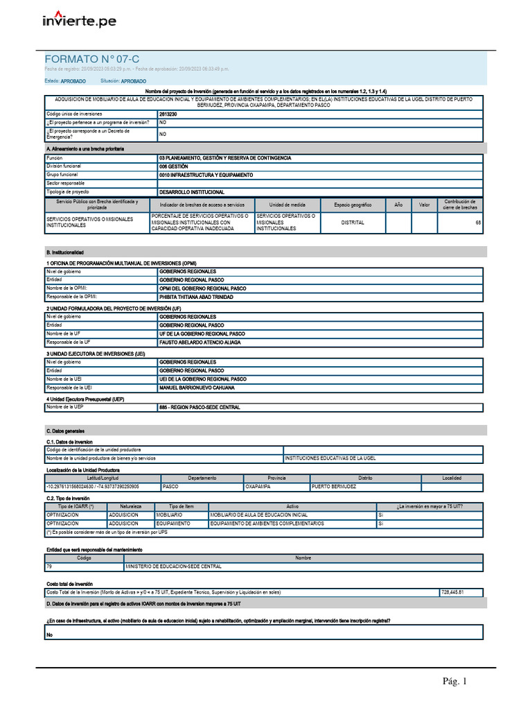 Formato 07-C Cui 2613230 | PDF | Economias