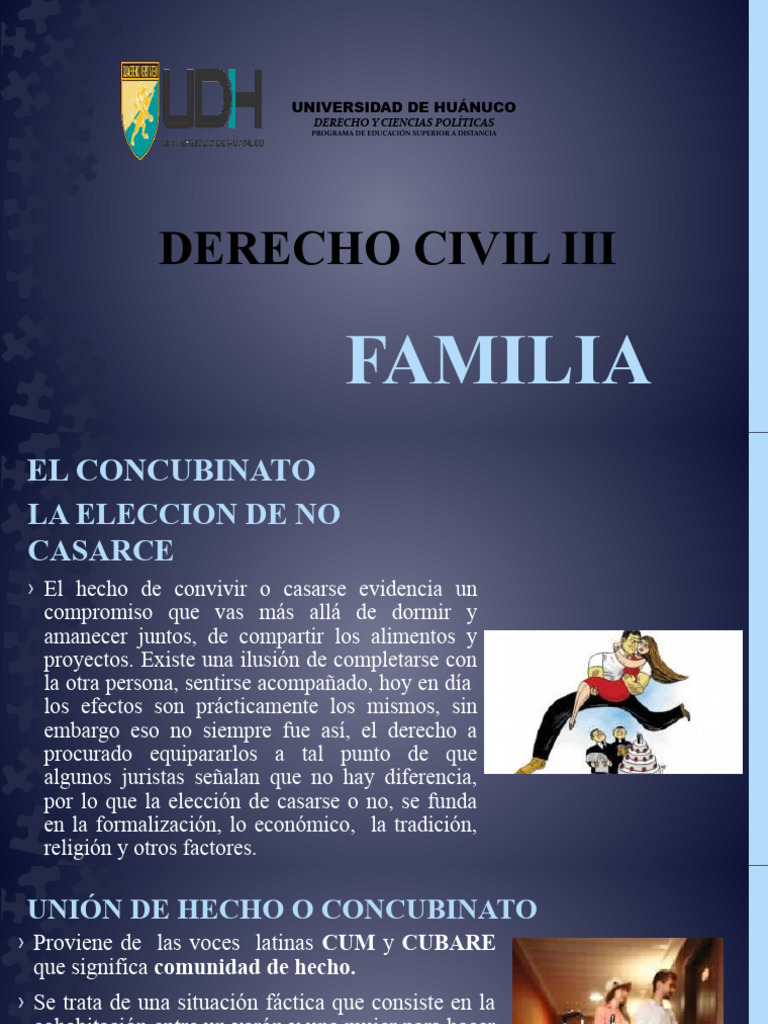 El Concubinato FAMILIA III Diapositiva de La Tercera Clase 2023-I | PDF ...