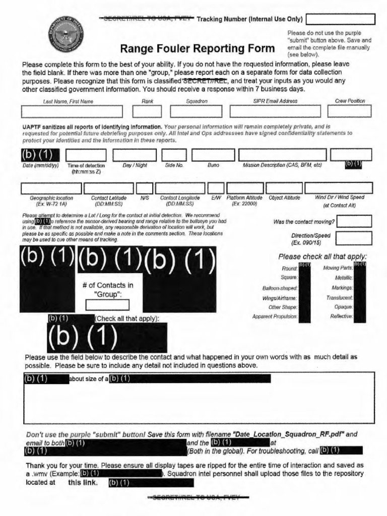 Navy's Range Fouler UFO Reports | PDF