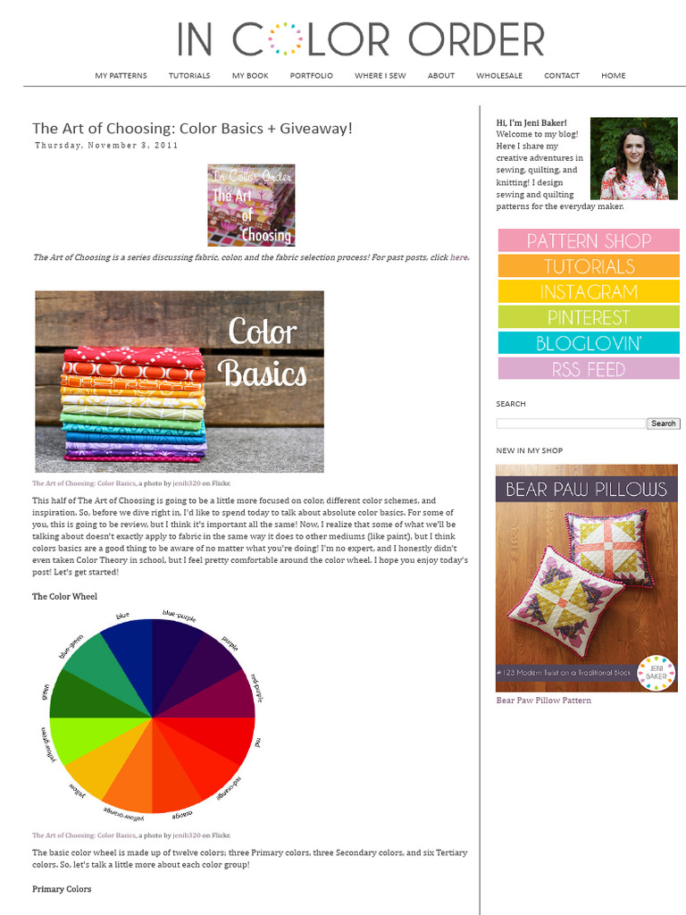 In Color Order - The Art of Choosing - Color Basics + Giveaway ...