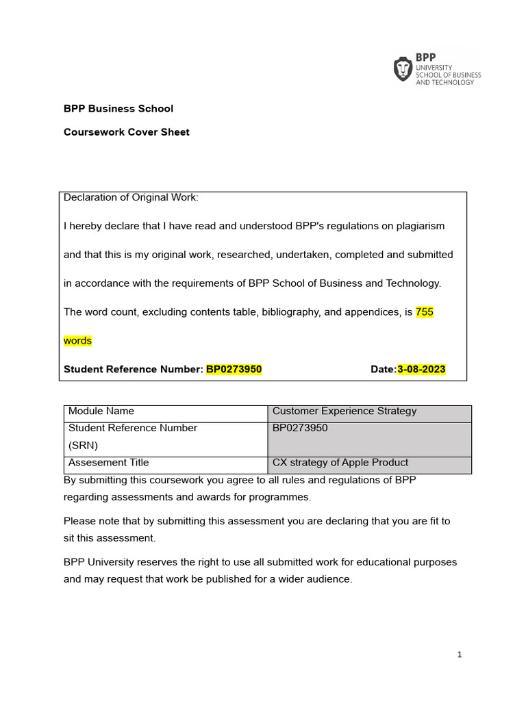 BP0273950-Customer Experience Strategy CW2 | PDF | Customer Experience ... BP0273950-Customer Experience Strategy CW2 | PDF | Customer Experience ...