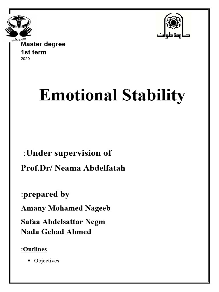 Emotional Stability | PDF | Emotions | Meditation
