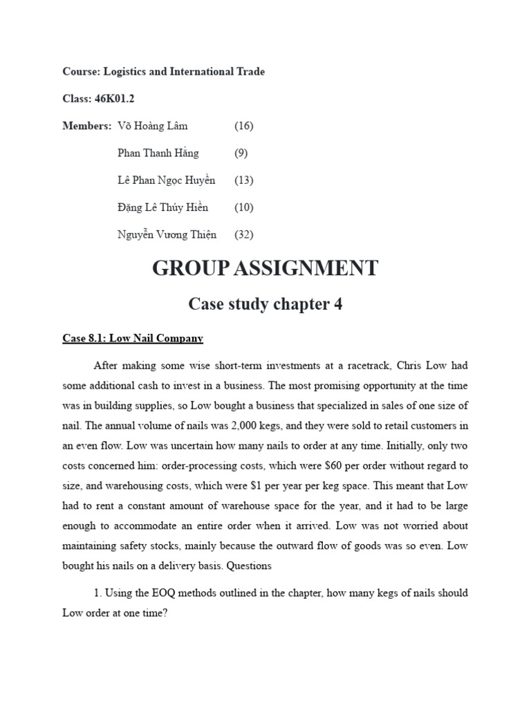 46K01.2 Group 5 Case Study Chapter 4 | PDF | Warehouse | Business Process