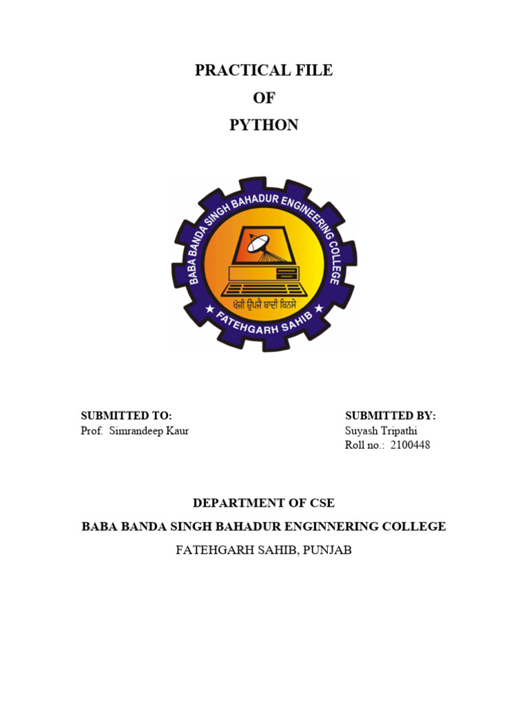 Suyash Python File | PDF | Data Type | Python (Programming Language)