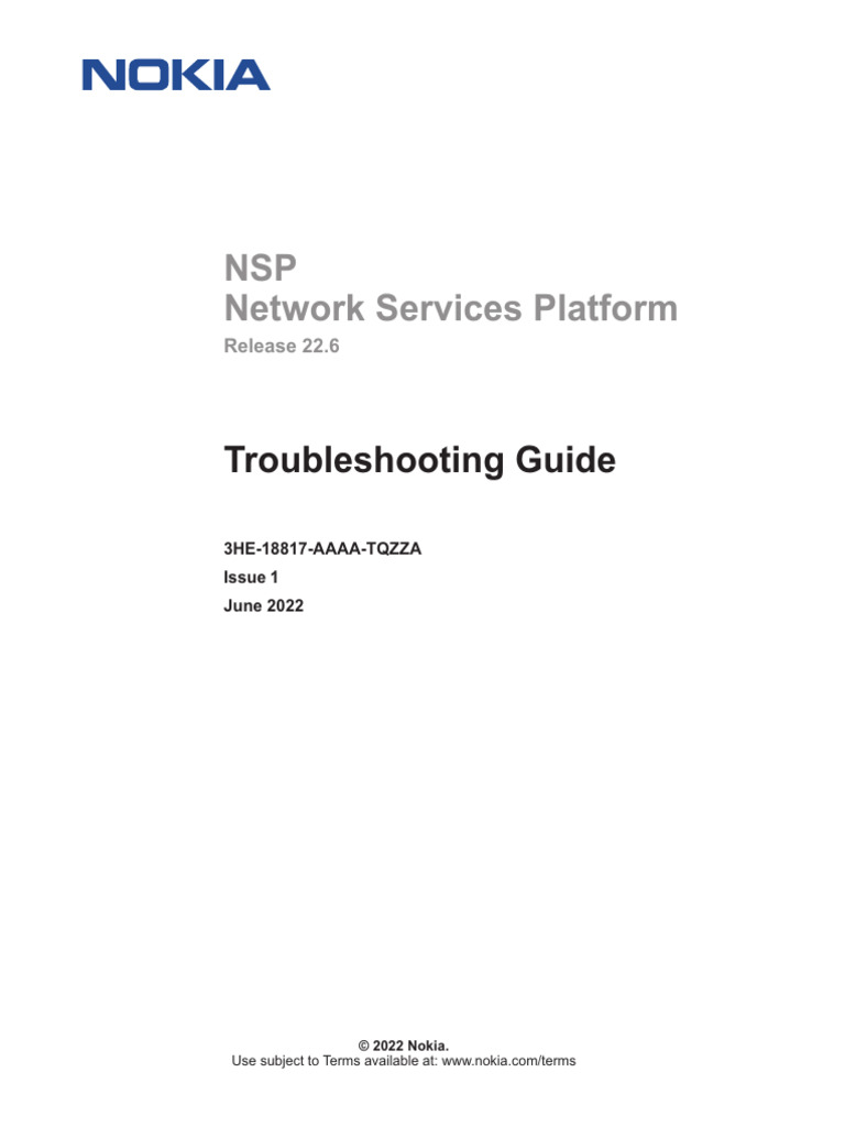 NSP 22.6 Troubleshooting Guide | PDF | Computer Network | Troubleshooting