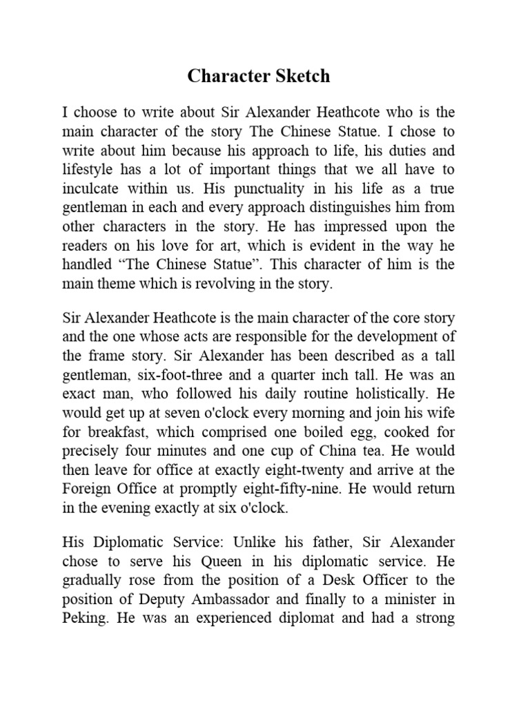 Character Sketch - Class11 | PDF