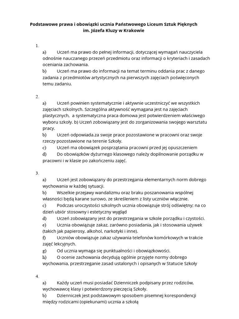 Prawa Obowiazki | PDF