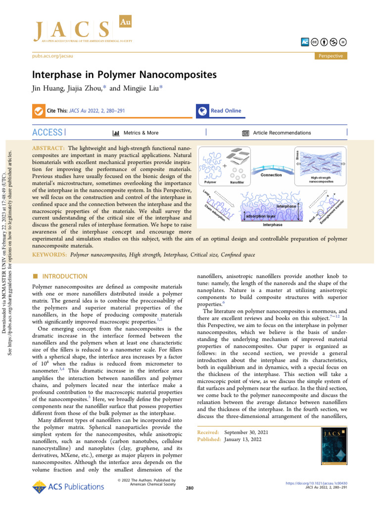 Interphase in Polymer Nanocomposites | PDF | Adsorption | Nanocomposite