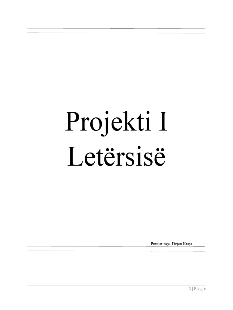 Projekti I Letërsisë Klasa 11. | PDF