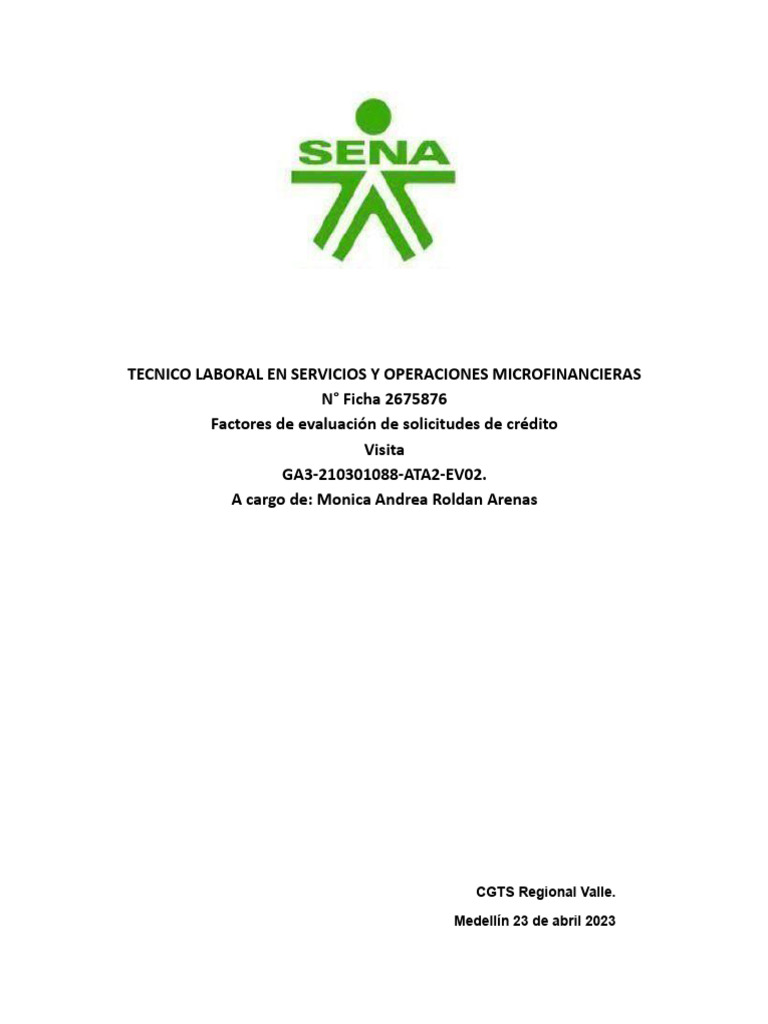 GA3 ATA2 Taller02 | PDF | Crédito | Finanzas y dinero