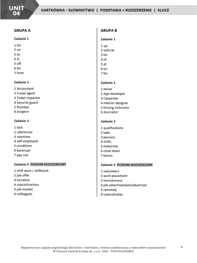 RepetMat U04 Kartk Slow Podst Rozsz Klucz | PDF