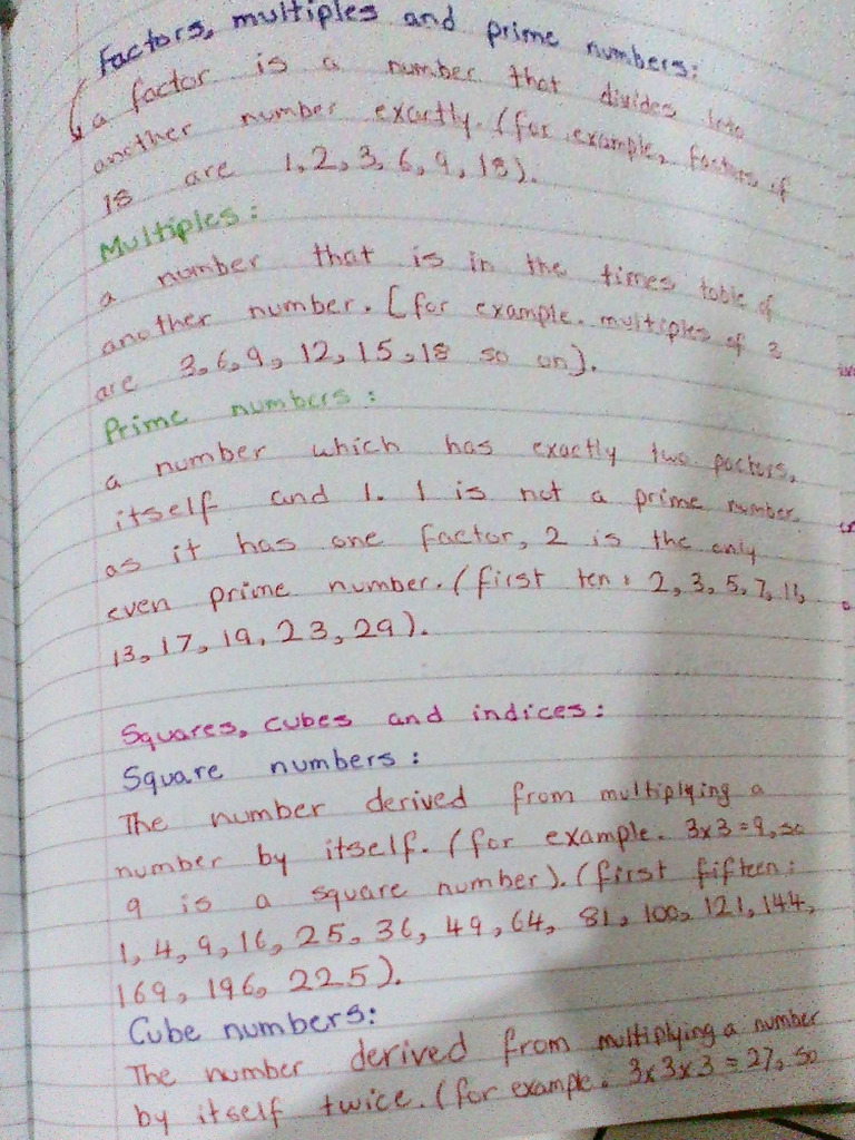 Factors, Multiples, Prime Numbers, Square and Cube Numbers | PDF