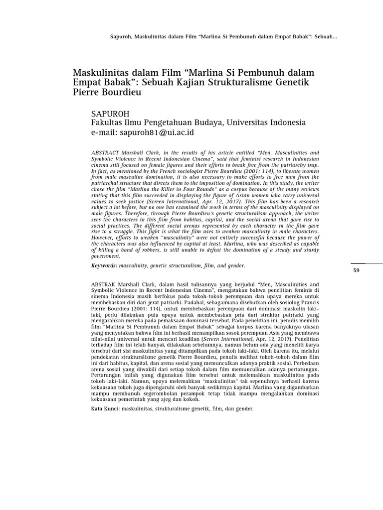 Analisis Maskulinitas di Film Marlina | PDF | Patriarchy | Philosophical Theories