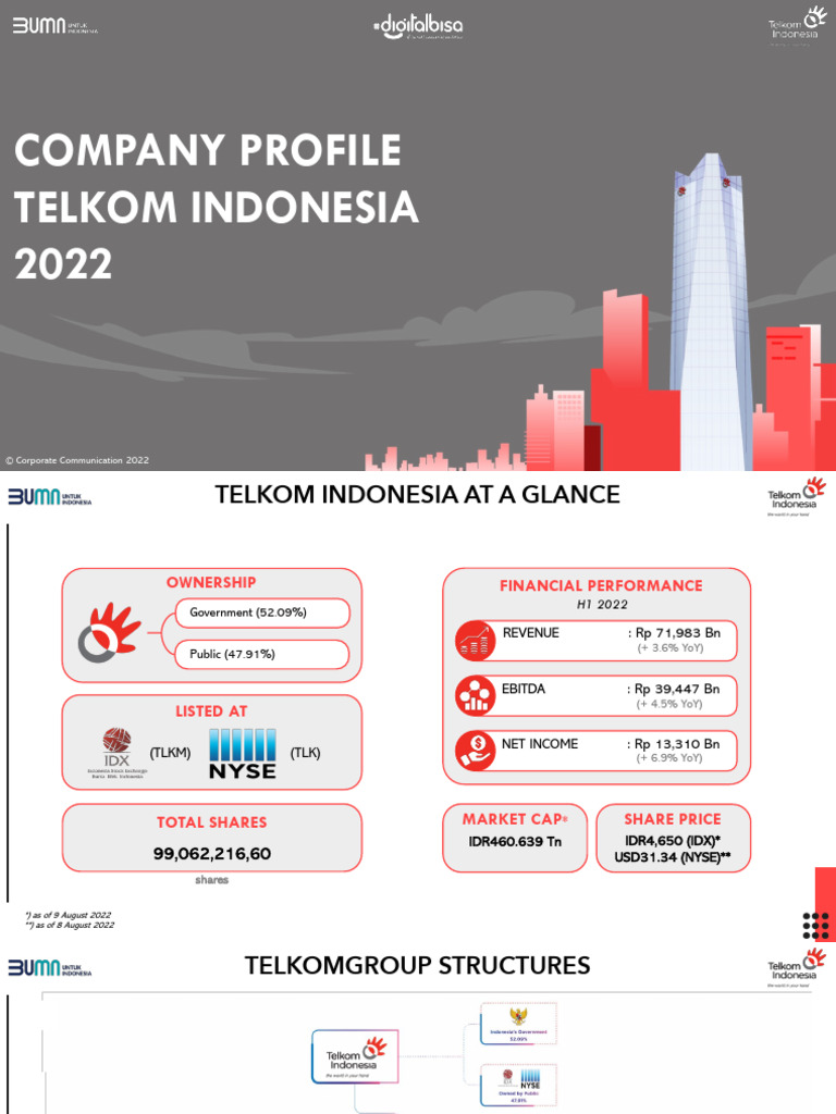 Company Profile Telkom | PDF | Indonesia | Economies
