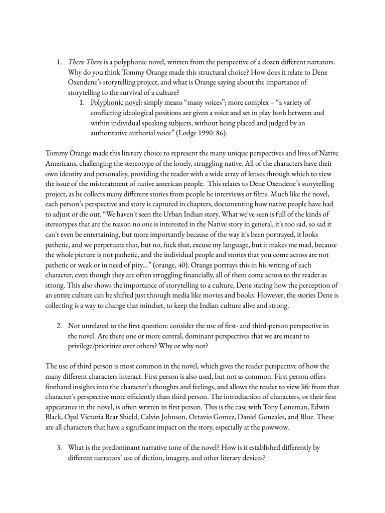 There There Socratic Seminar Prep | PDF | Narration | Spider