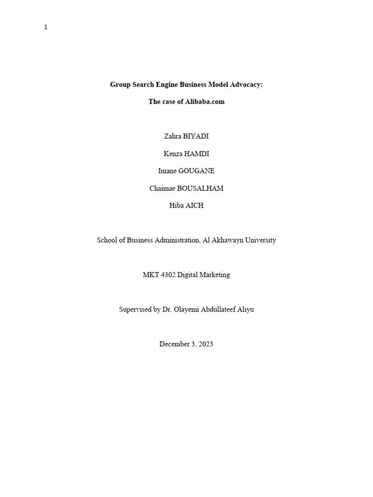 Final Project Digital MKT | PDF | Search Engine Optimization | Alibaba Group