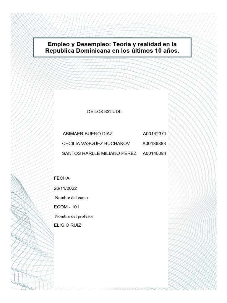 Trabajo Final.1 | PDF | Desempleo | Empleo