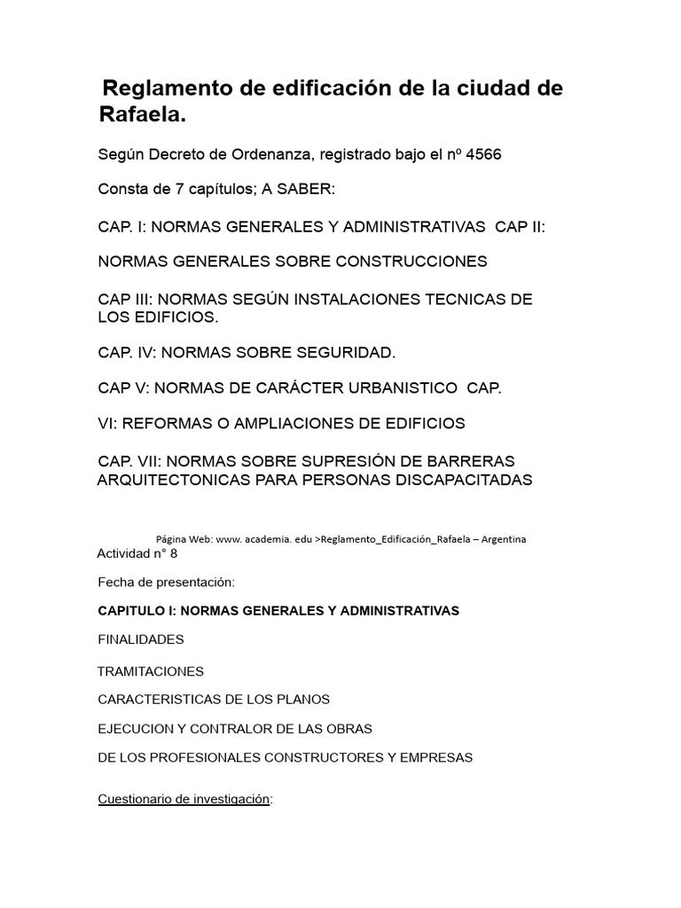 Reglamento de Edificacion - Cuestionario | PDF | Multa (pena) | Código de construcción
