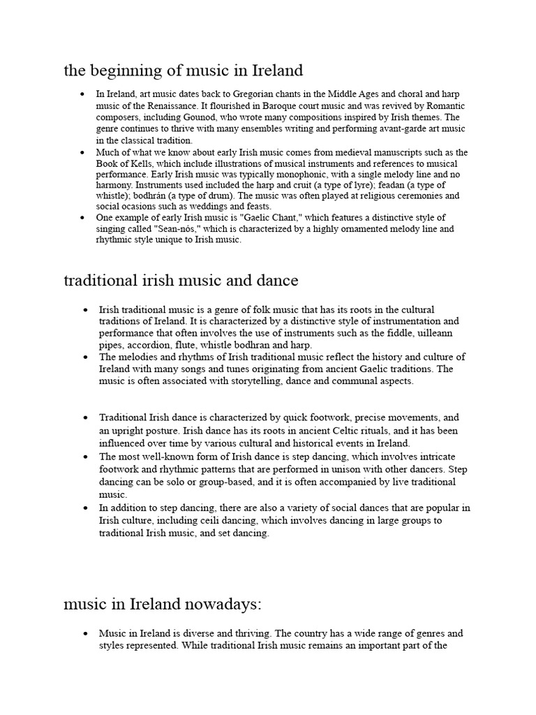 Music in Ireland | PDF | Dances | Folk Music