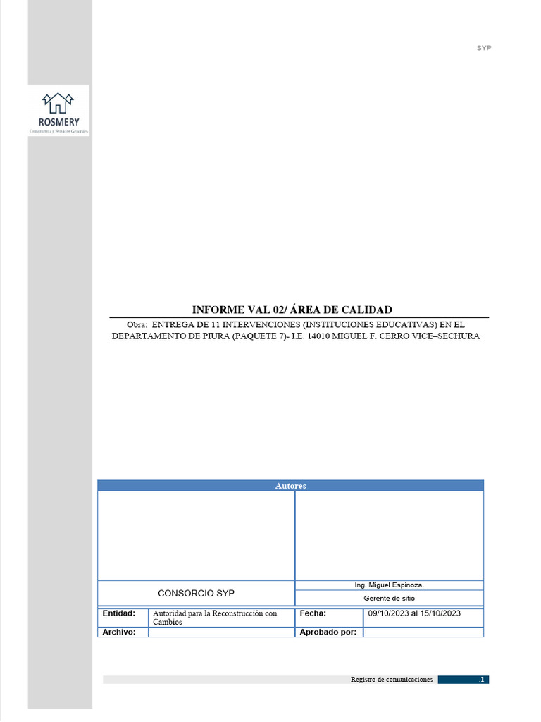 Informe de Calidad #02 - Rosmery | PDF