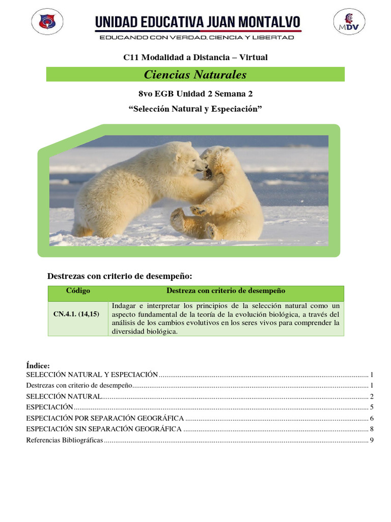 Guía CCNN-8vo EGB-U2-S2 | PDF | Seleccion natural | Evolución